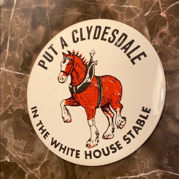 Jewelry | Large Vintage Put A Clydesdale In The White House Pin | Poshmark